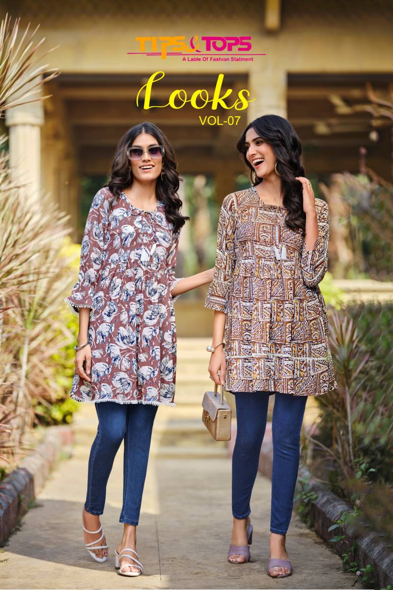 Tips And Tops Looks Vol 7 Wrinkle Printed Top Collection