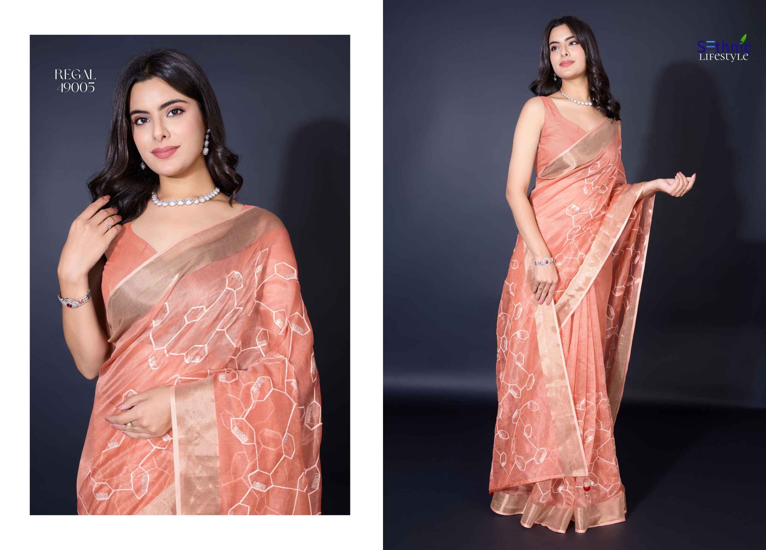 Sethnic Regal Gold Spun Designer Saree Collection
