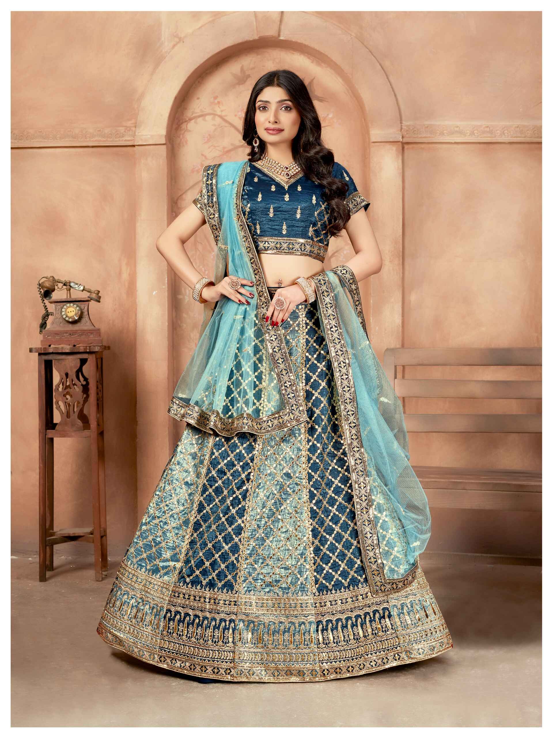 Gold Crush 1001 Designer Embroidery Lehenga Choli Collection