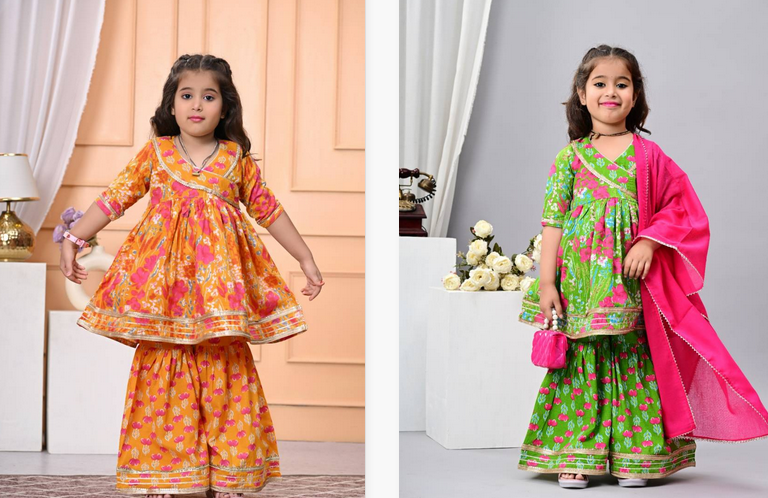 Naisha Kids 01 Kids Wear Girls Kurta Sharara With Dupatta Collection
